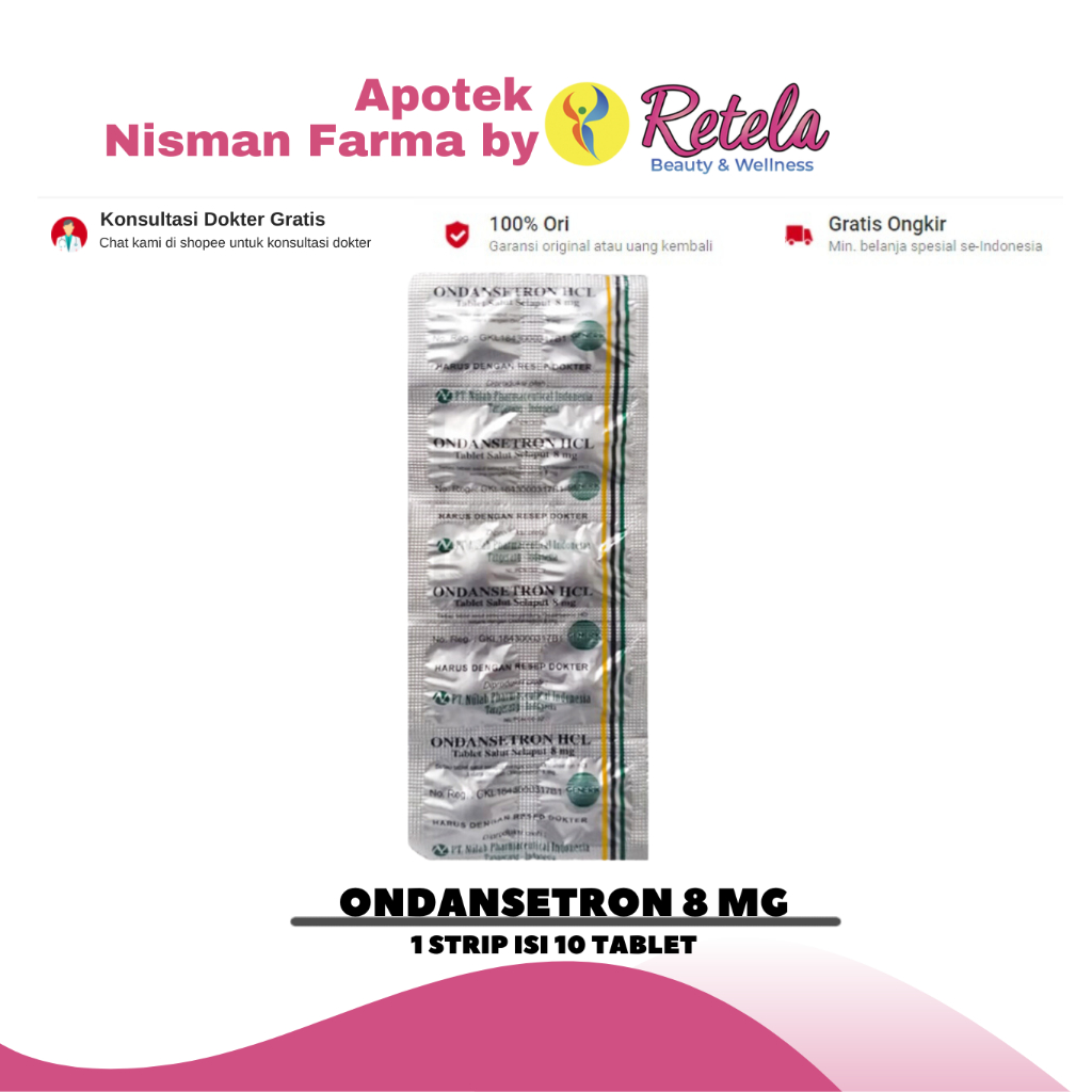Jual ONDANSETRON 8MG 1 STRIP ISI 6 TABLET [GEN] | Shopee Indonesia