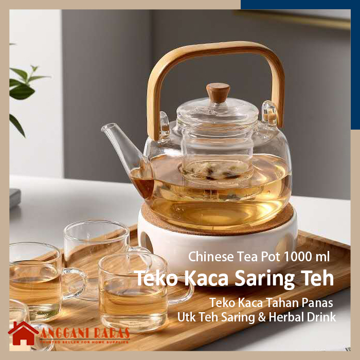 Jual Teko Kaca Teko Kaca Tahan Panas Gagang Kayu Jepang Pitcher Kaca ...