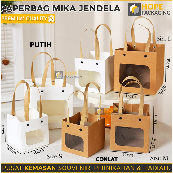 Jual Paper Bag Mika Jendela / Tas Berbentuk Kotak / Tas Pembungkus Kado ...