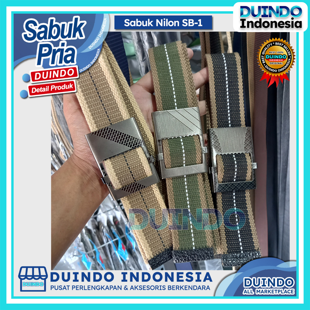 Jual Duindo - Sabuk Kain Nylon Gesper Besi Ikat Pinggang Pria Nilon ...