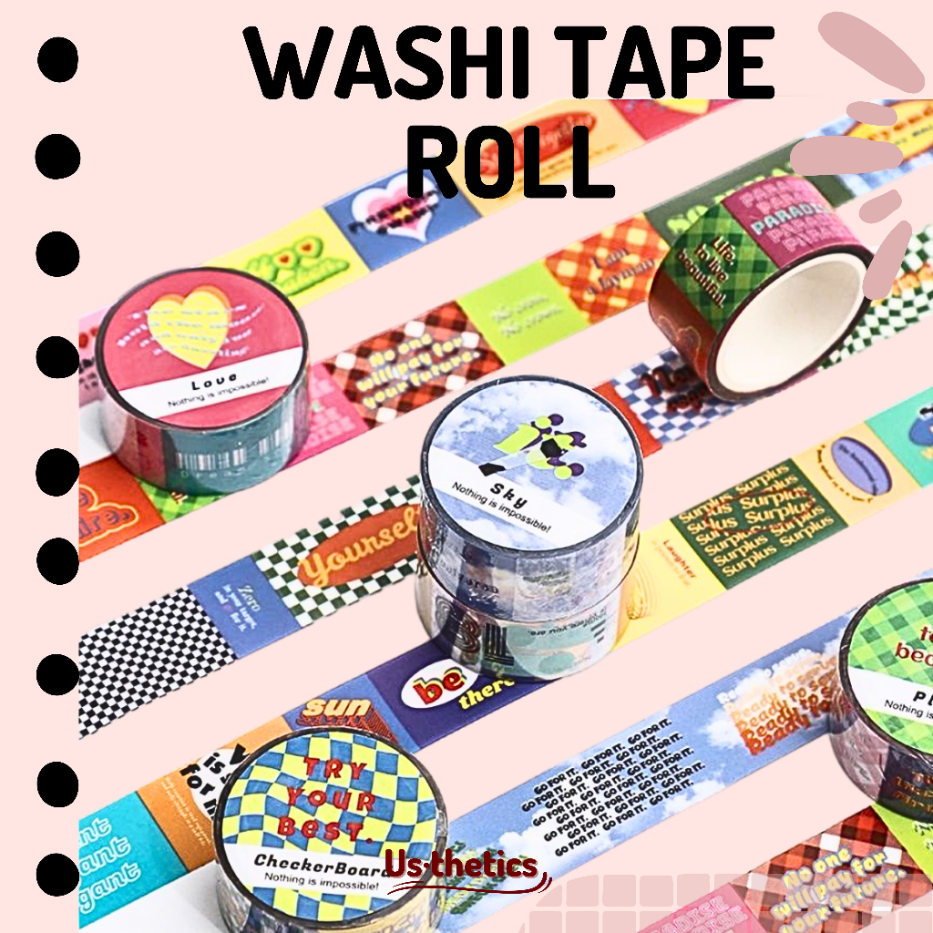 Jual (1 ROLL) Washi tape selotip kertas 3m | isolasi mini motif ...
