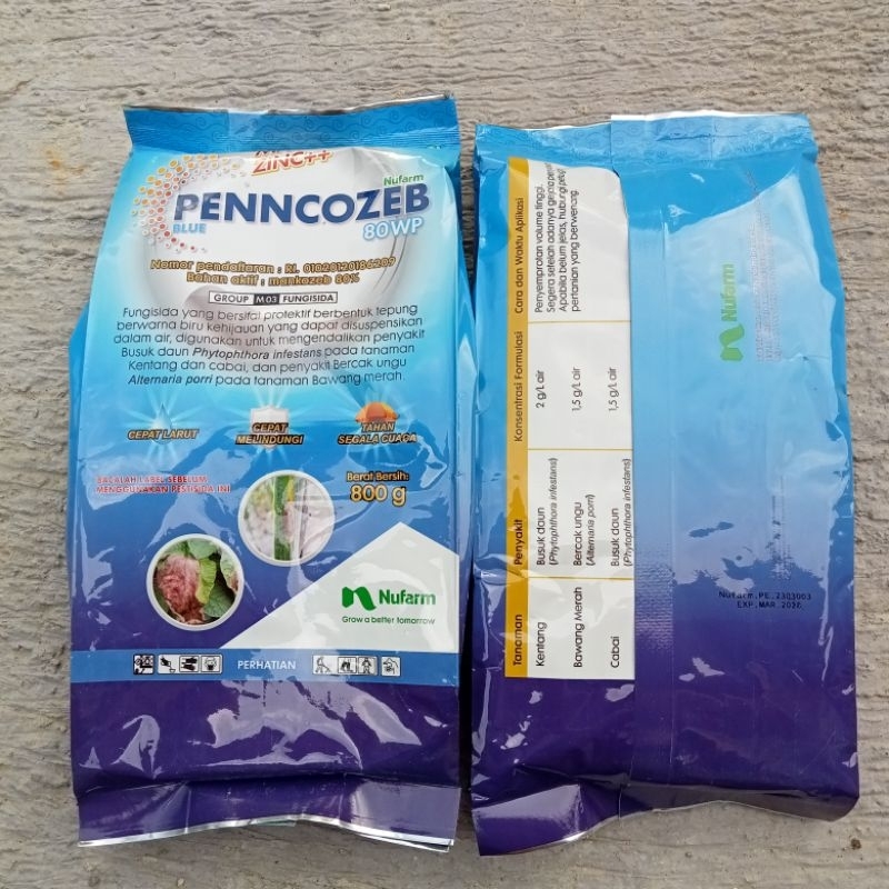 Jual Fungisida Protektif PENNCOZEB 80 WP Mancozeb /Mankoseb Biru ...