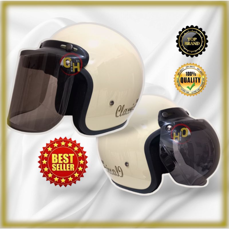 Jual Helm Bogo SNI CREAM GLOSSY DEWASA | Shopee Indonesia