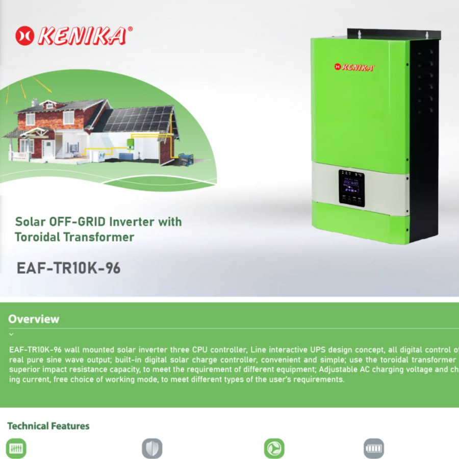 Jual KENIKA SOLAR INVERTER 96V 10kW HYBRID OFF-GRID TOROIDAL [EAF-TR10K ...