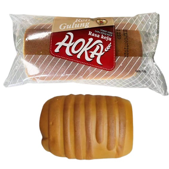 Jual AOKA ROTI GULUNG RASA KEJU COKLAT 65gr CEMILAN ANAK SARAPAN ...