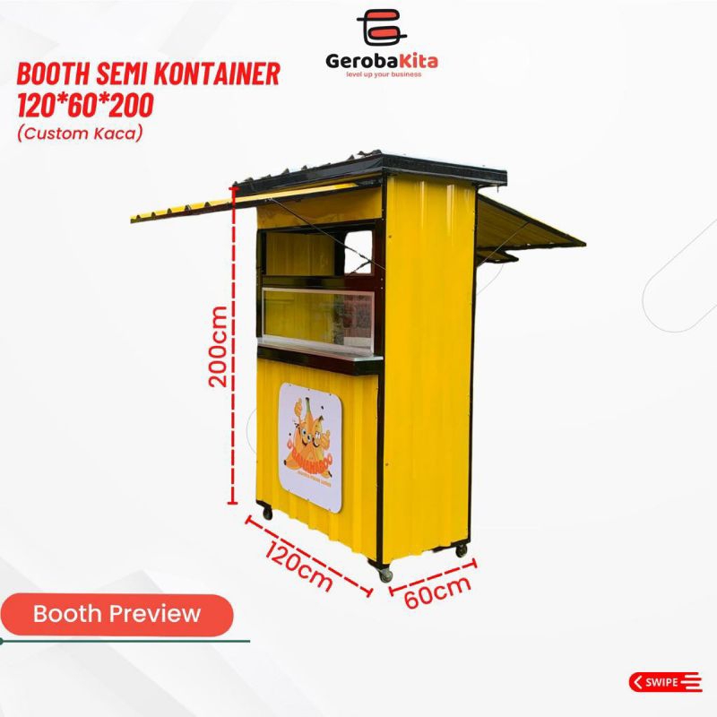 Jual Booth Semi Kontainer Custom/ Gerobak Kaca Murah | Shopee Indonesia