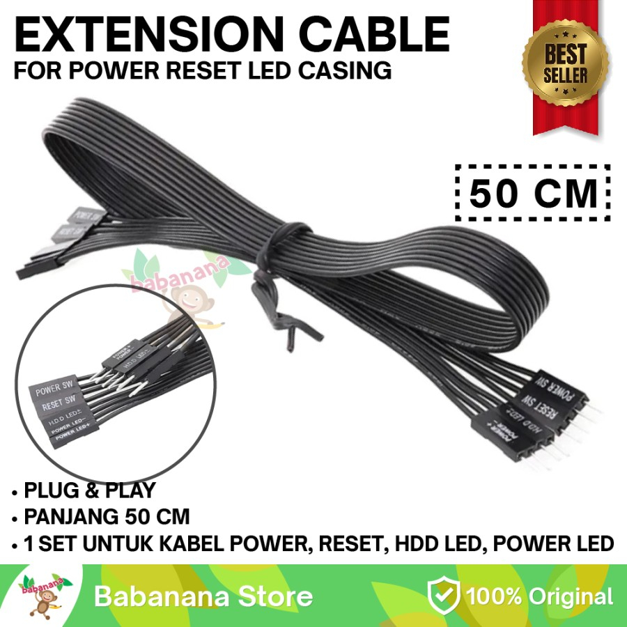 Jual Extension Cable Front Panel Power Reset HDD Led Casing Komputer PC ...