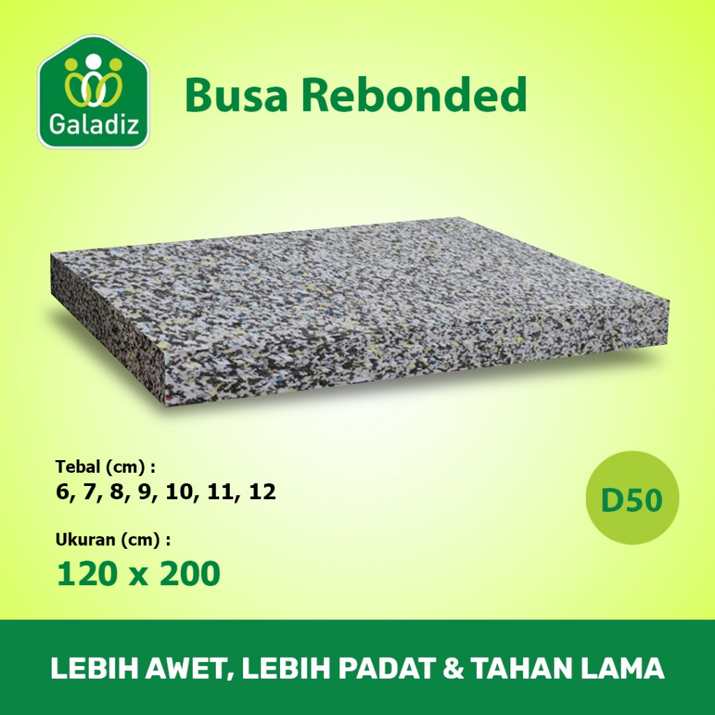 Jual BUSA REBONDED / REBONDED FOAM / MATRAS DENSITY 50 / TEBAL 6 CM -12 ...