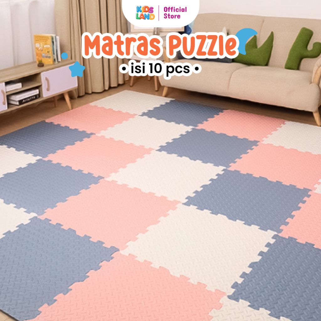 Jual KIDS LAND Puzzle Matras Ukuran 30x30 Isi 10 Alas Bermain Anak-Anak ...