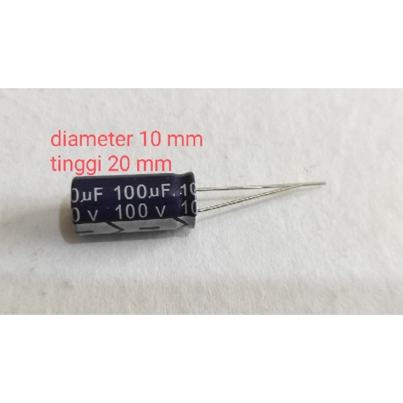 Jual 50 pcs capasitor elco 100 uf 100 volt kapasitor 100uf 100V | Shopee Indonesia
