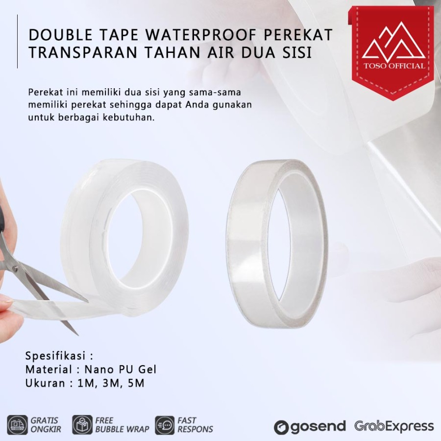 Jual DOUBLE TAPE BENING LAKBAN PEREKAT TAHAN AIR LAKBAN 2 SISI SELOTIP ...
