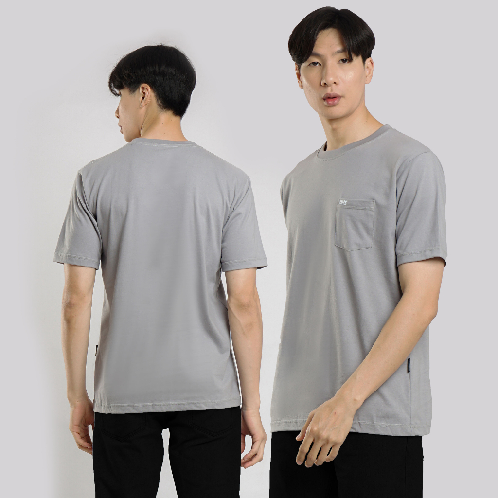 Jual Gonsu Kaos Polos Basic Pocket Lengan Pendek Abu-Abu Katun Combed ...