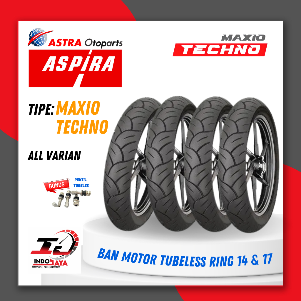 Jual BAN ASPIRA TUBELESS (70/90 - 80/90 - 90/90) / BAN TUBLES ASPIRA MAXIO TECHNO RING 14 / RING ...