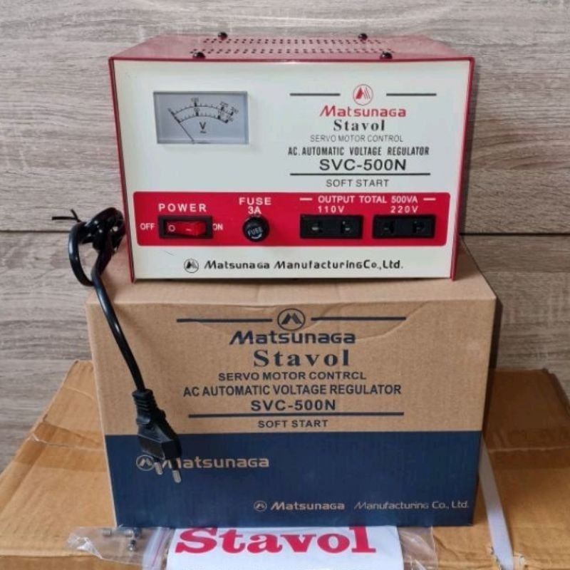Jual STAVOL STAVOLT STABILIZER MATSUNAGA 500 WATT VOLTAGE REGULATOR SVC-500 | Shopee Indonesia