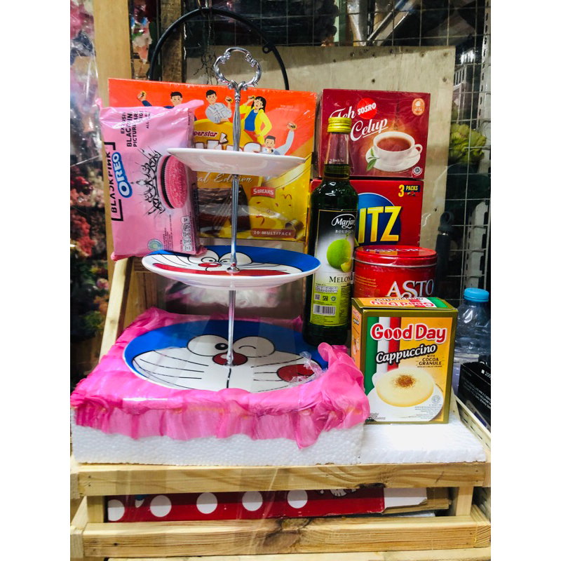 Jual parcel piring doraemon(packing kayu) | Shopee Indonesia