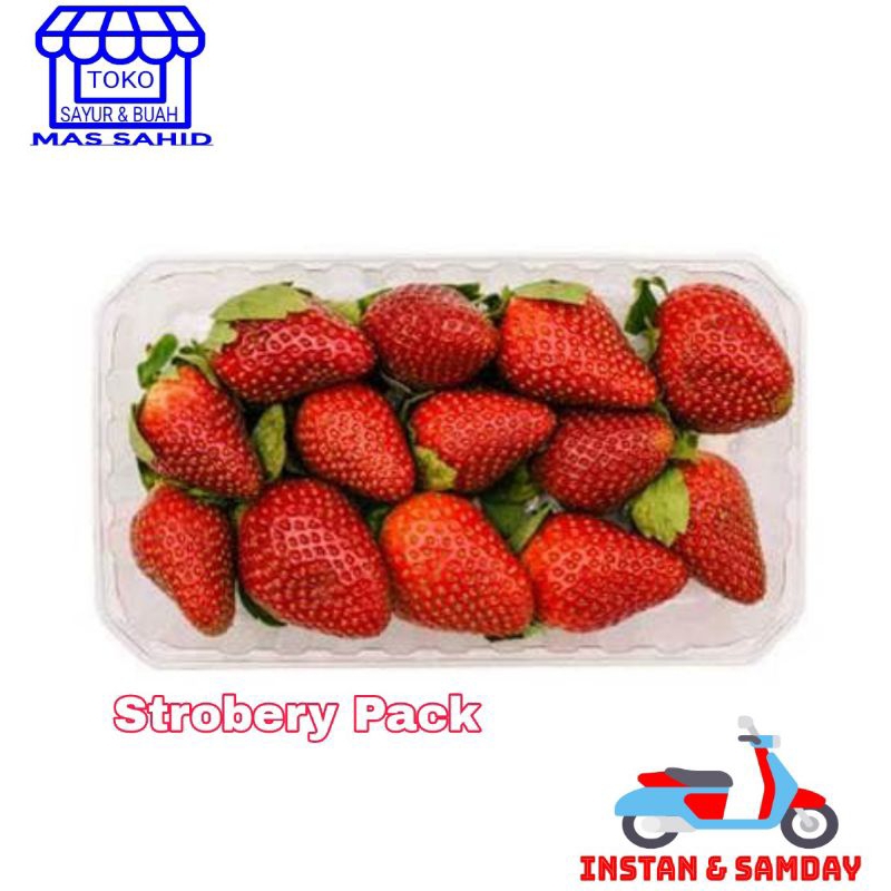 Jual Buah Strawberry 1 Pack Strobery kirim instan dan Someday | Shopee ...