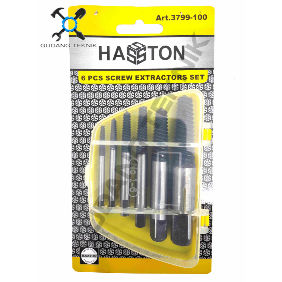 Jual Mata Tap Balik Set 6pcs 3799-100 HASSTON PROHEX / Screw Extractor ...