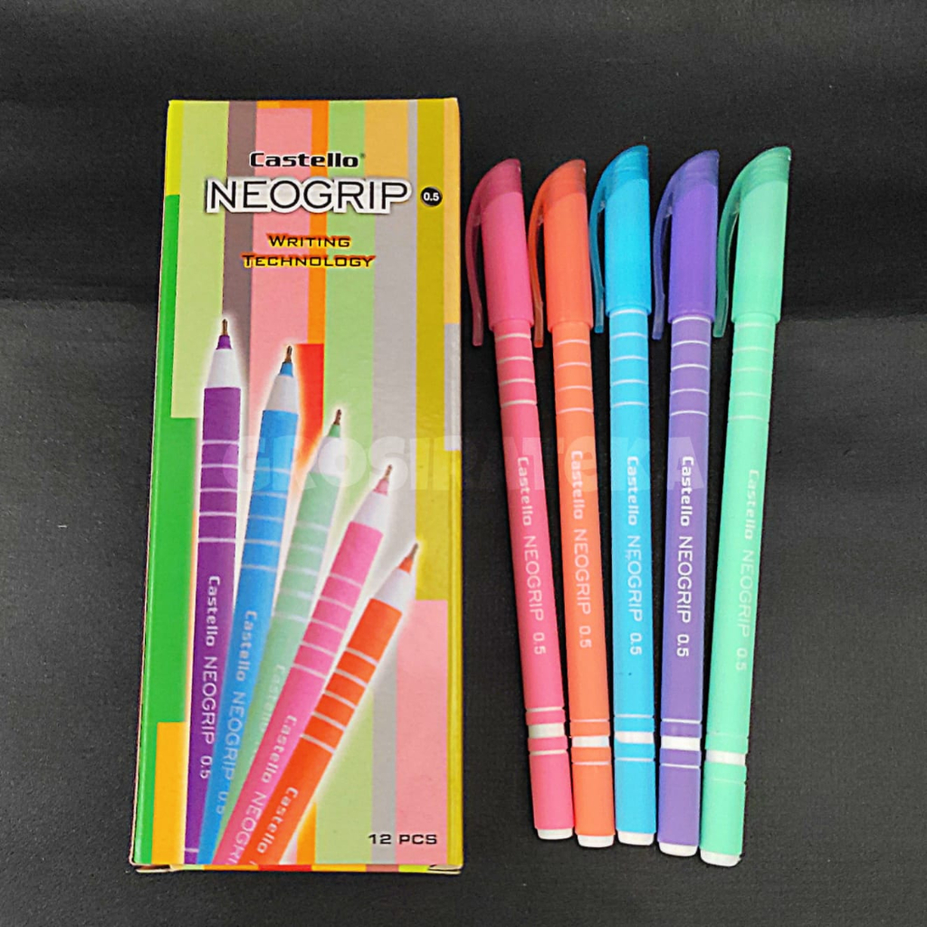 Jual PULPEN, BOLPEN, BOLPOIN, BALLPOINT STANDARD CASTELLO NEOGRIP HITAM ...