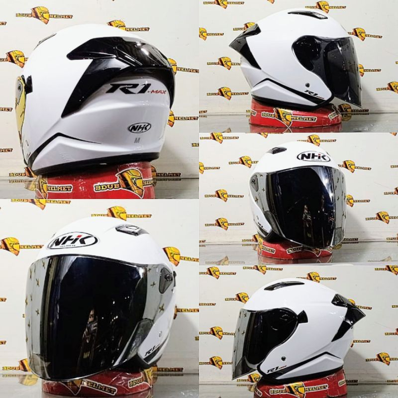 Jual Helm NHK R1 MAX SOLID WITH/PUTIH paket ganteng (terbaru) | Shopee ...