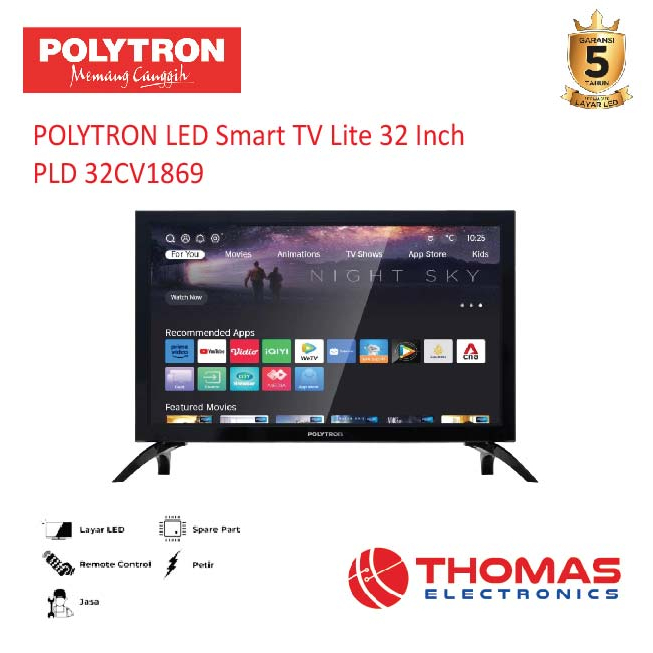 Jual POLYTRON LED Smart TV Lite 32 Inch PLD 32CV1869 32 CV 1869 Garansi Resmi | Shopee Indonesia