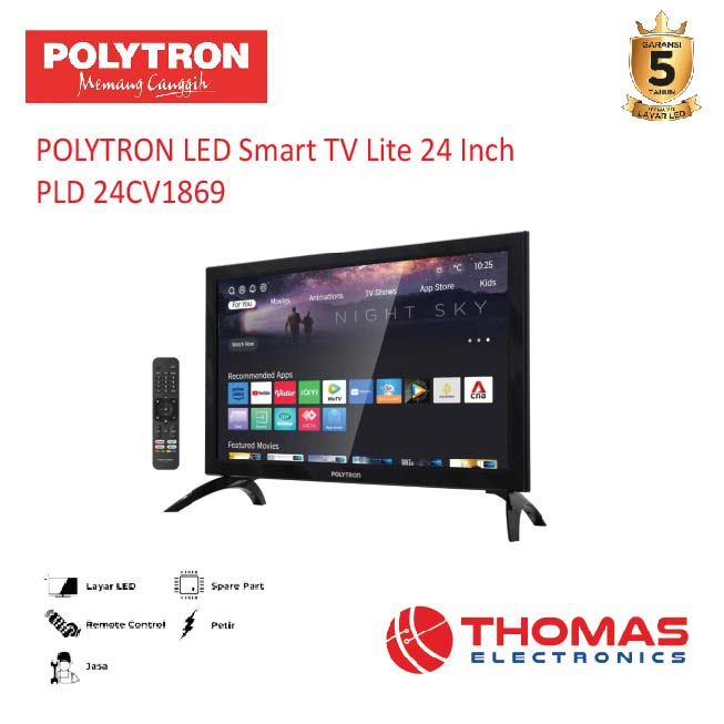 Jual POLYTRON LED Smart TV Lite 24 Inch PLD 24CV1869 24 CV 1869 Garansi ...