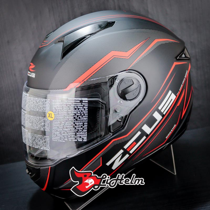 Jual HELM ZEUS ZS 811 BLACK DOFF AL12 BLACK RED | ZS-811 FULL FACE ...