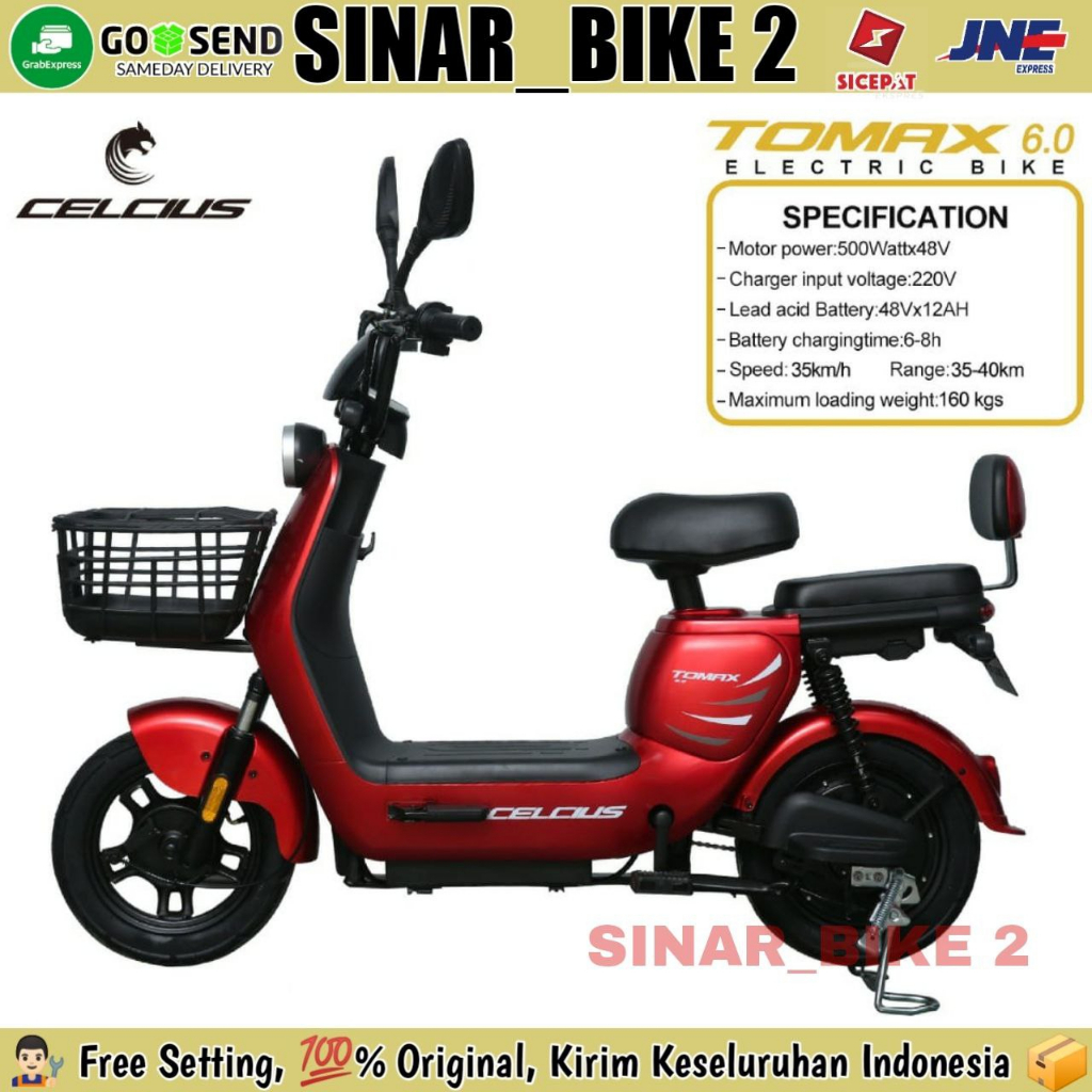 Jual Sepeda Listrik CELCIUS TOMAX 6.0 & TOMAX X3 Electric E Bike 500 ...