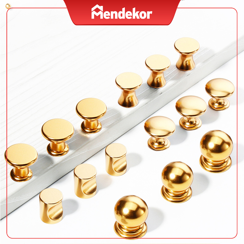 Jual Handle Gagang Pintu Laci Lemari Knob Jamur Bulat Klasik Emas Gold ...