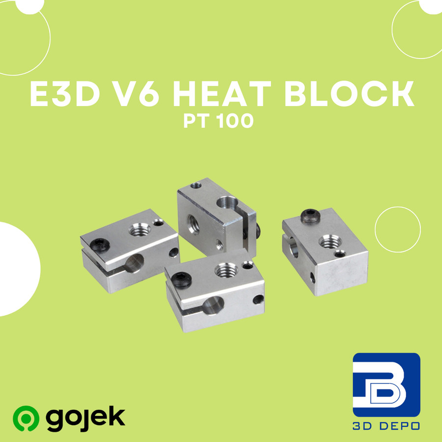 Jual New E3D V6 Heater Heat Block for Sensor Cartridges PT100 | Shopee ...