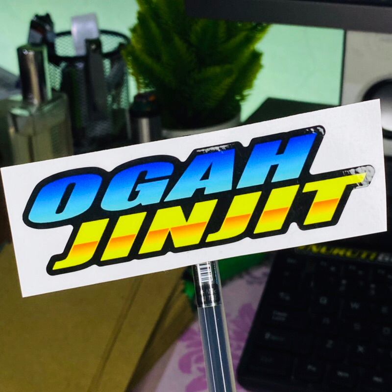 Jual STICKER OGAH JINJIT PRINTING LAMINASI GLOSY ANTI AIR | Shopee ...