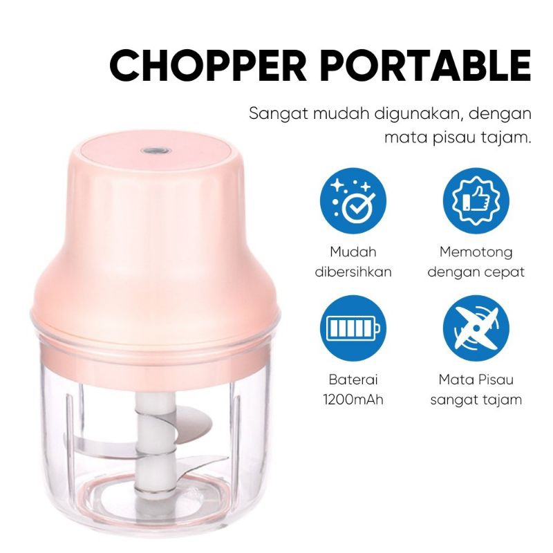 Jual Chopper Portable 250ml Blender Portable Blender Mini Multifungsi ...
