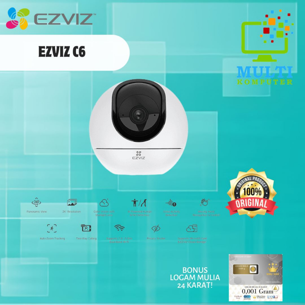 Jual EZVIZ C6 2K 4MP Pan Tilt Wi-Fi Camera with Auto-Zoom Starlight Lens | Shopee Indonesia