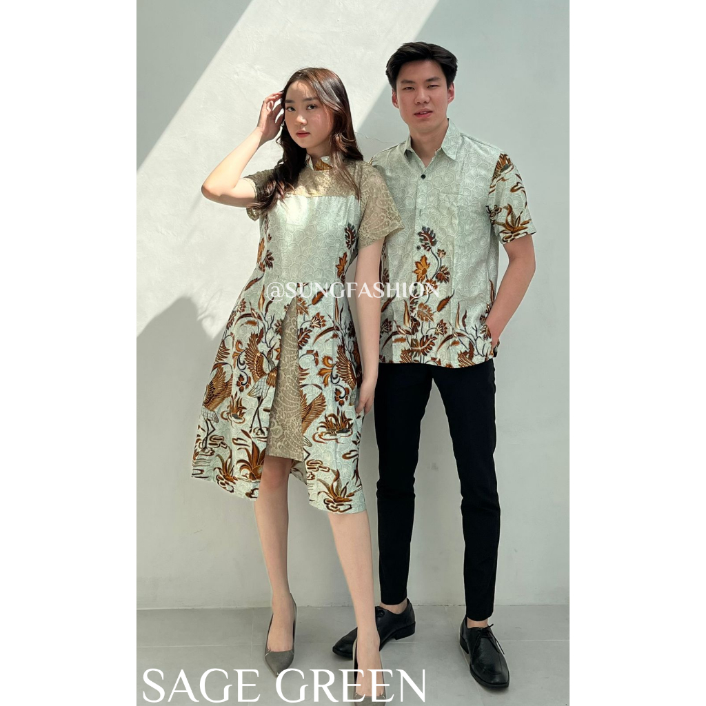 Jual dress batik couple kemeja batik bahan premium S36 | Shopee Indonesia
