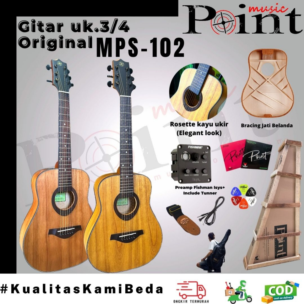 Jual [ORIGINAL] Gitar mini ukuran 3/4 model terbaru dari Point seri MPS ...