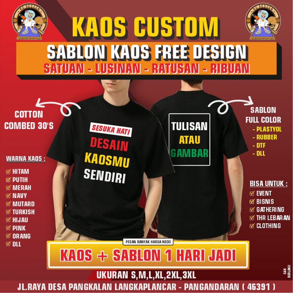 Jual CUSTOM KAOS SABLON SUKA - SUKA / BAJU KAOS SABLON CUSTOM SATUAN FOTO - GAMBAR - NAMA ...