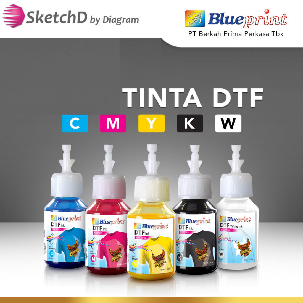 Jual Tinta Printer Sablon Digital DTF Transfer Ink 100 ml Blueprint ...