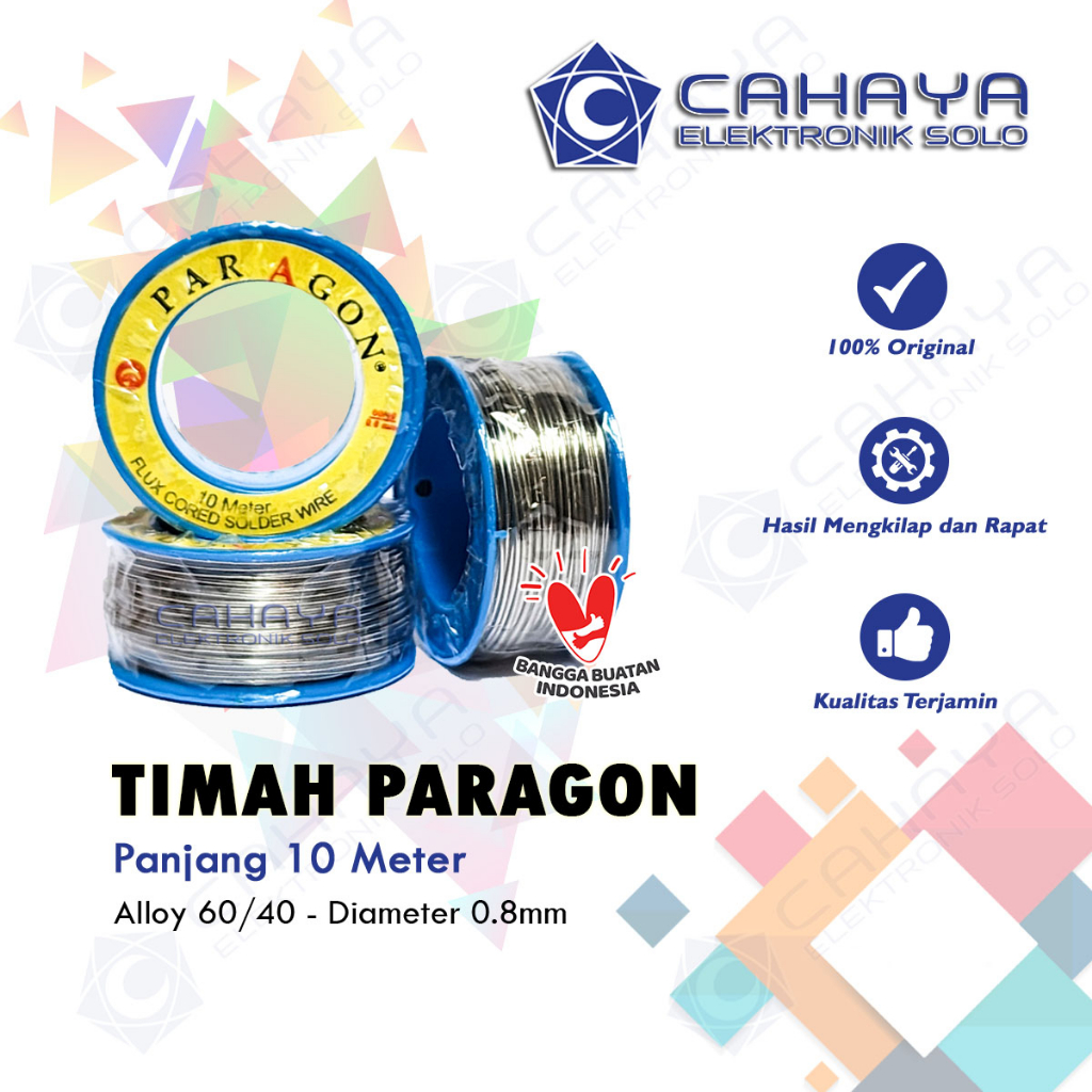 Jual Timah Tenol Paragon 10m Tinol Solder 10 Meter 60/40 Patri Original ...