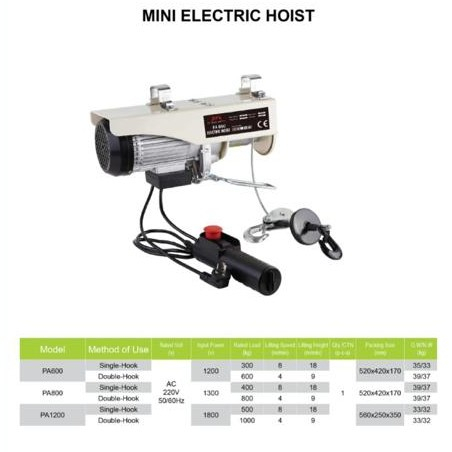 Jual Mini electric hoist PA 800 Muller Germany takel listrik 800kg ...