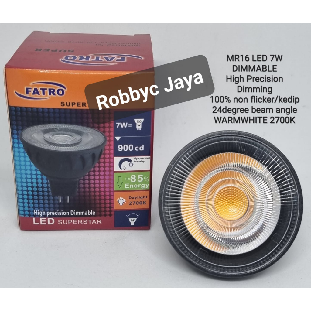 Jual Fatro Lampu Led Dimmable LED 7watt MR16 Dimmer Warmwhite 2700K ...
