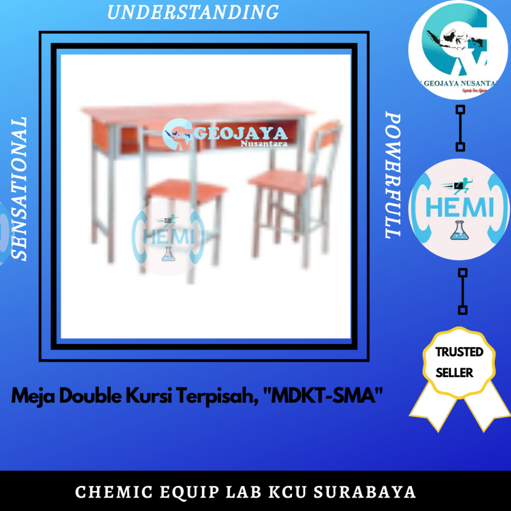 Jual Meja Double Kursi Terpisah, "MDKT-SMA" Multiplex Melaminte putih ...