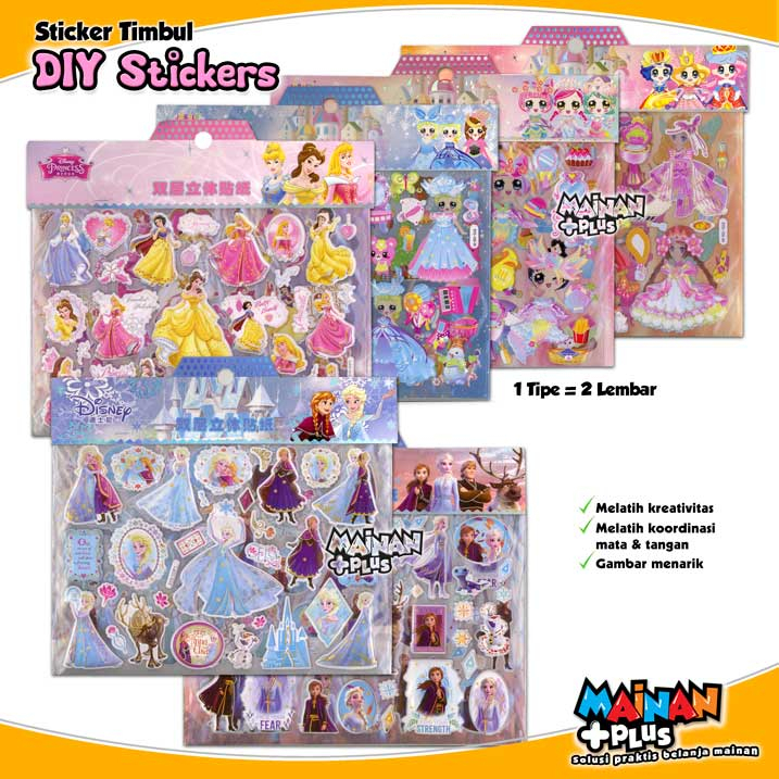 Jual Stiker Timbul Aktivitas Anak Perempuan DIY Fashion Character ...