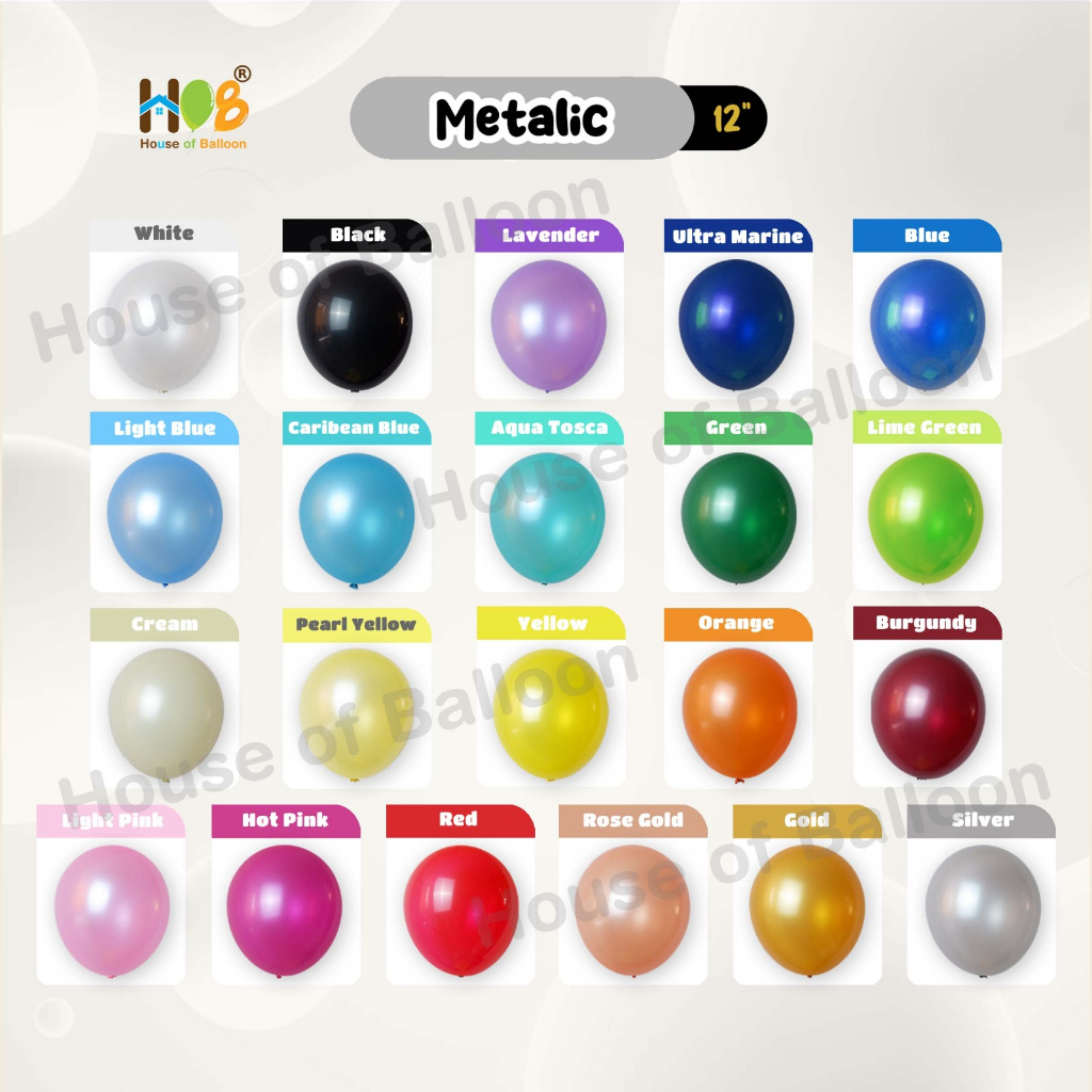 Jual Balon Latex Premium Tebal 12 Inch Metalic Isi 100 Pcs | Shopee ...