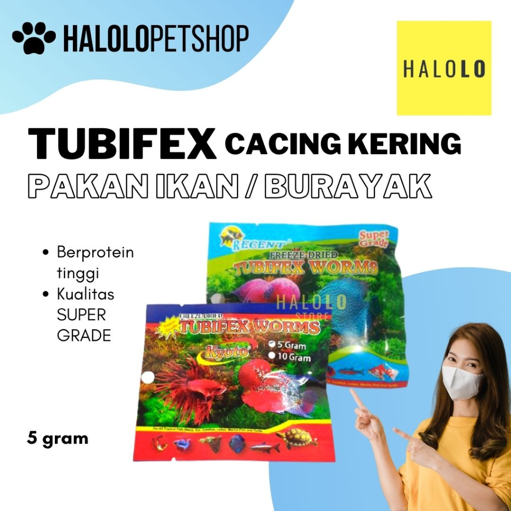 Jual Cacing Kering TUBIFEX Pakan Ikan Burayak 5 gram | Shopee Indonesia