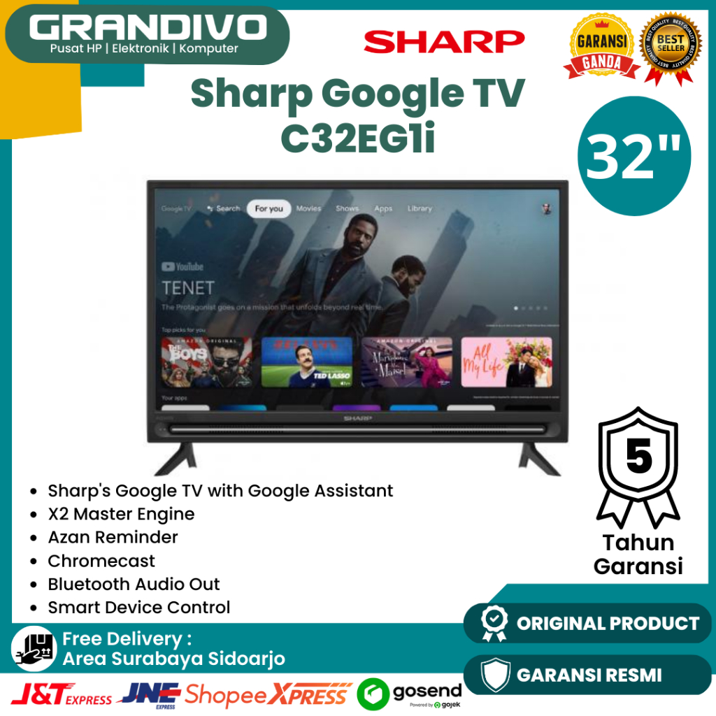 Jual Google TV Sharp 32 Inch Sharp Google Tv Android C32EG1i Garansi Resmi Sharp - Grandivo ...