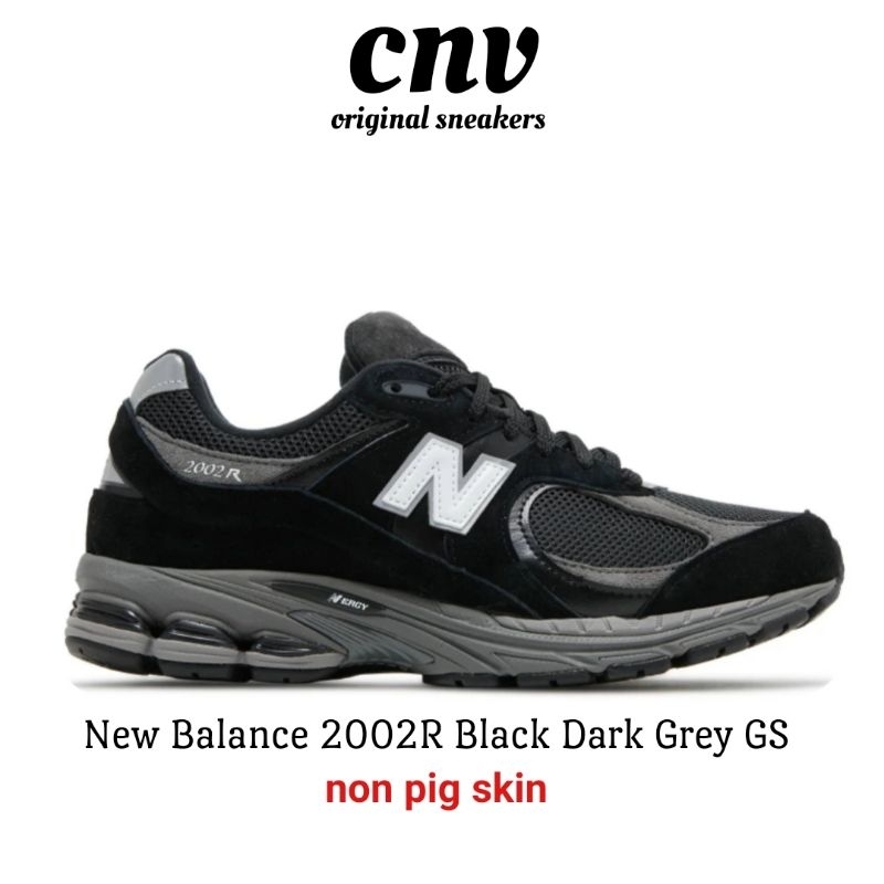 Jual New Balance 2002R Black Dark Grey GS | Shopee Indonesia