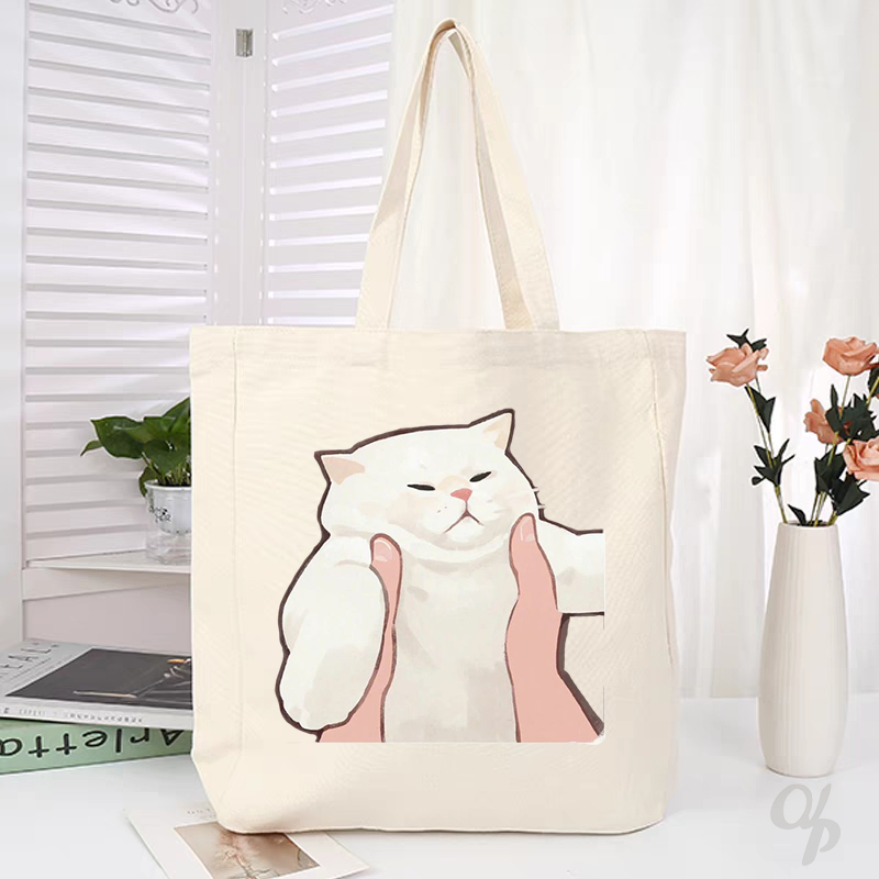 Jual Tote Bag Kanvas Motif Kucing lucu / cutecat / anabul / totebag tas ...