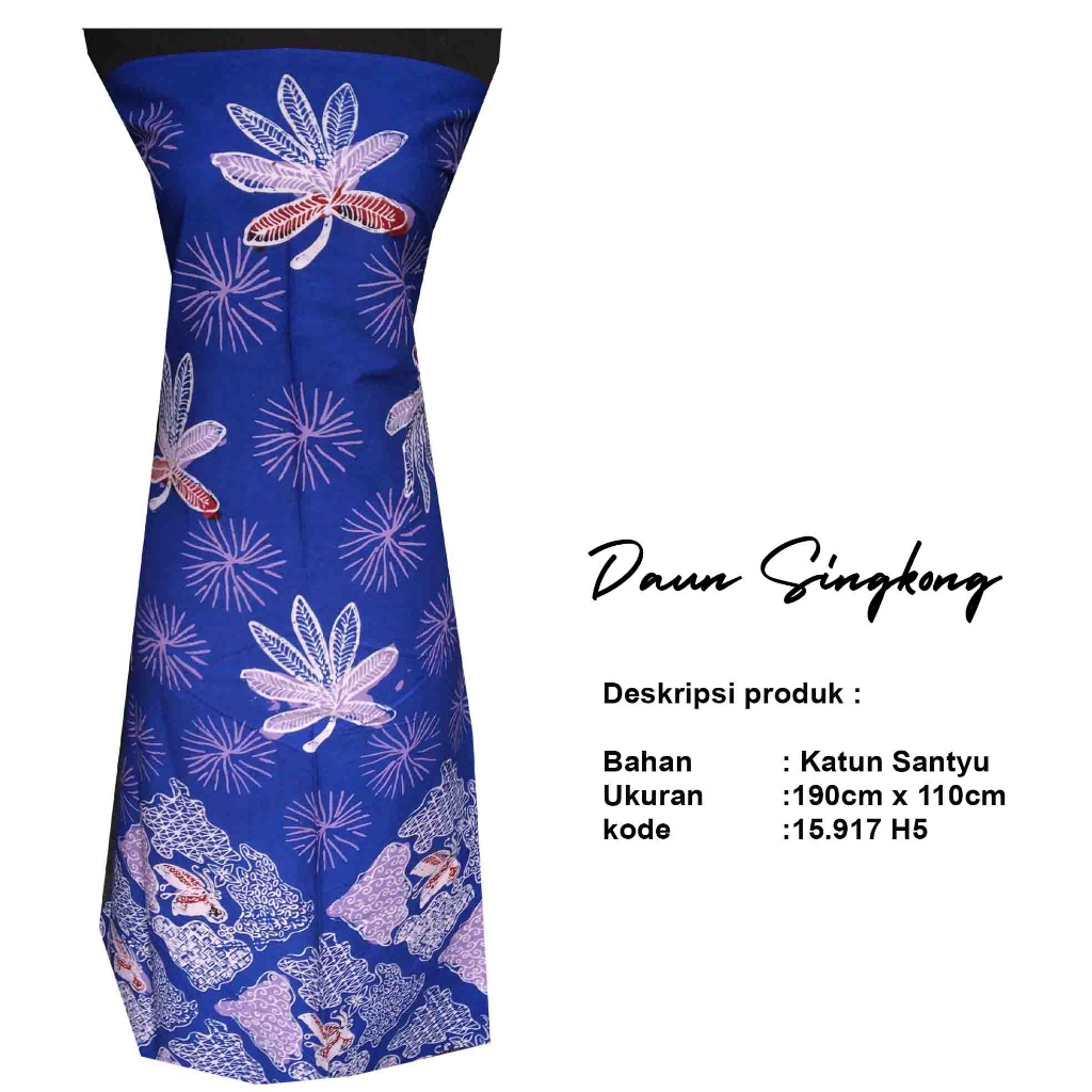 Jual Batik Tulis Motif Daun Singkong Biru Seragam Pertanian Kehutanan ...