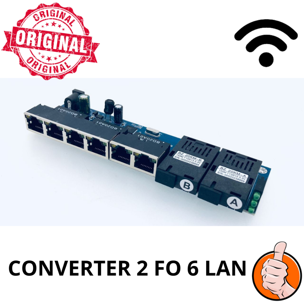 Jual CONVERTER 2 FO 6 LAN PCB 10/100MBPS | Shopee Indonesia