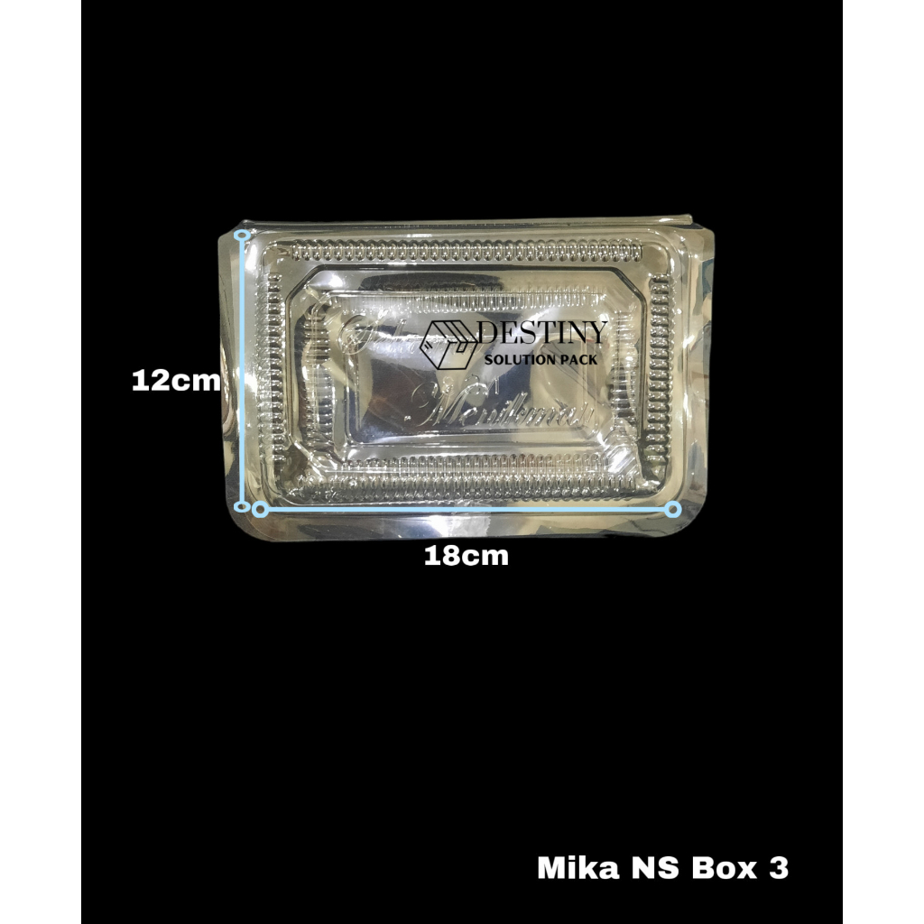 Jual Plastik Mika Box Kue / Makanan / Snack NS 3 (100pcs) | Shopee ...