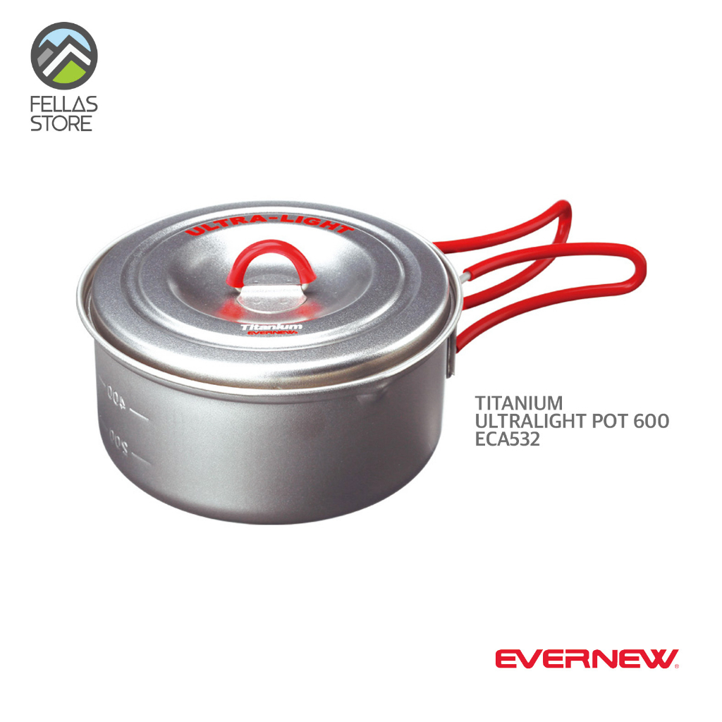 Jual Evernew Titanium Ultralight Pot 600 - ECA532 | Shopee Indonesia
